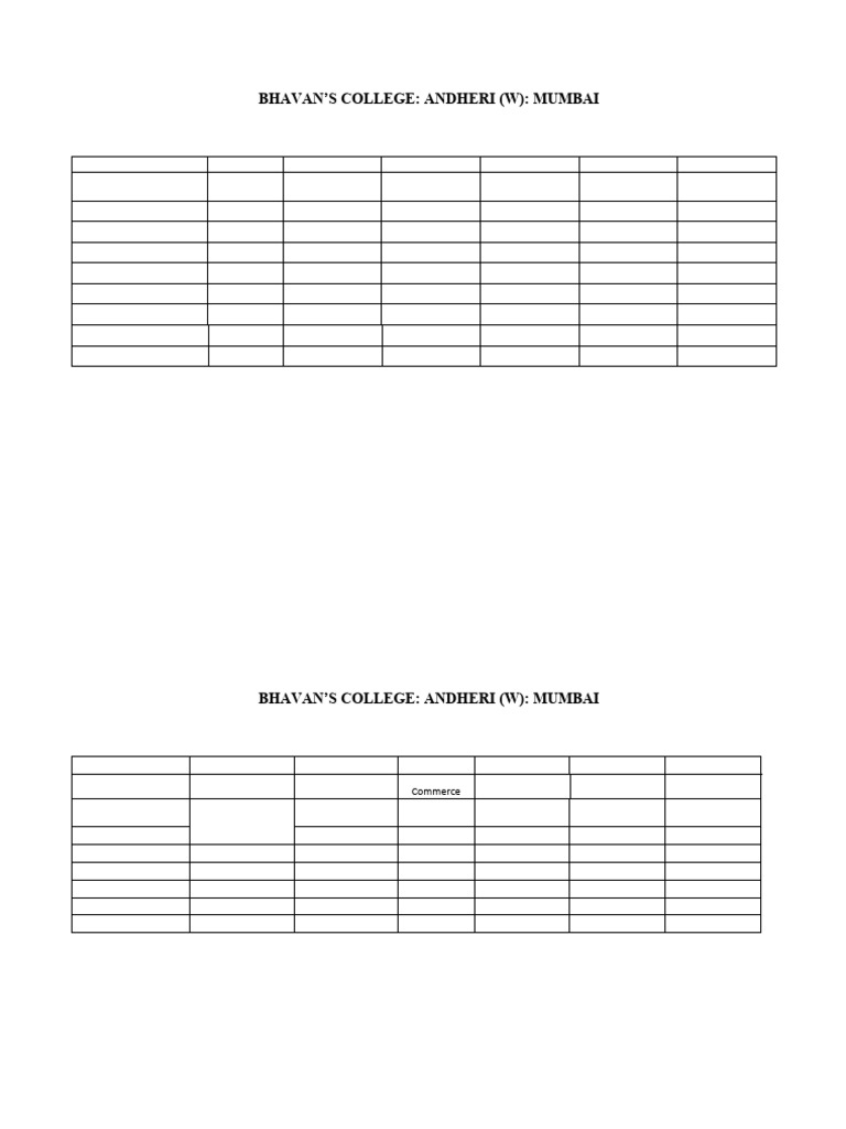 S.Y.J.C. Commerce Time Table 2425 | PDF