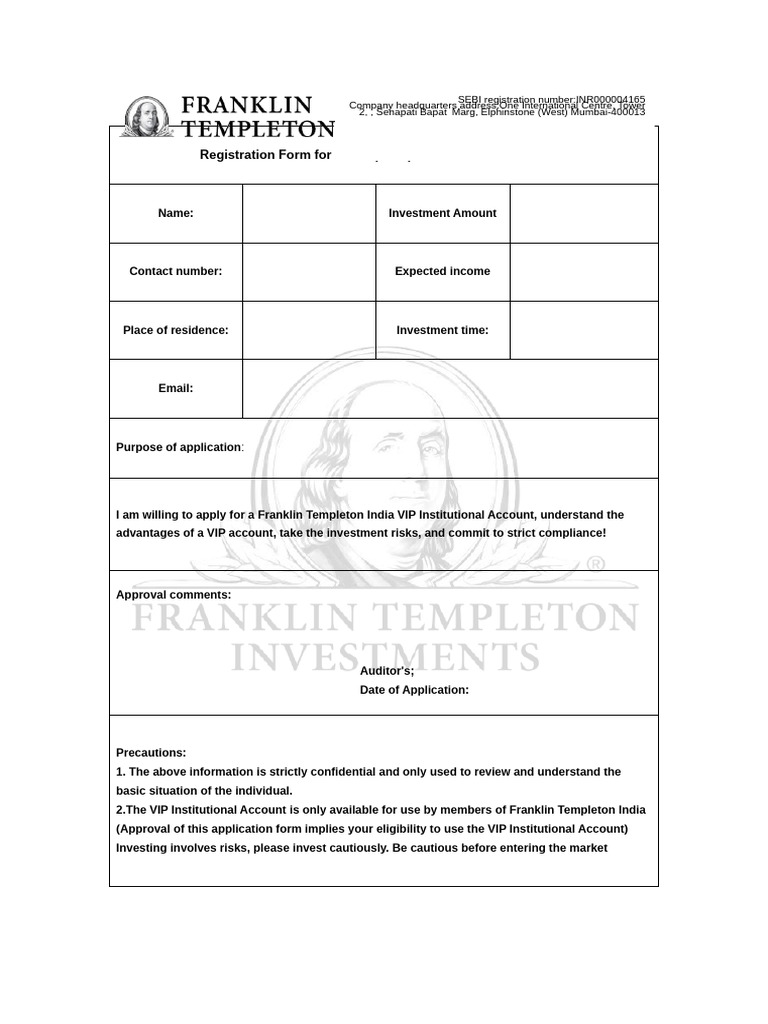 VIP Institutional Account Registration | PDF