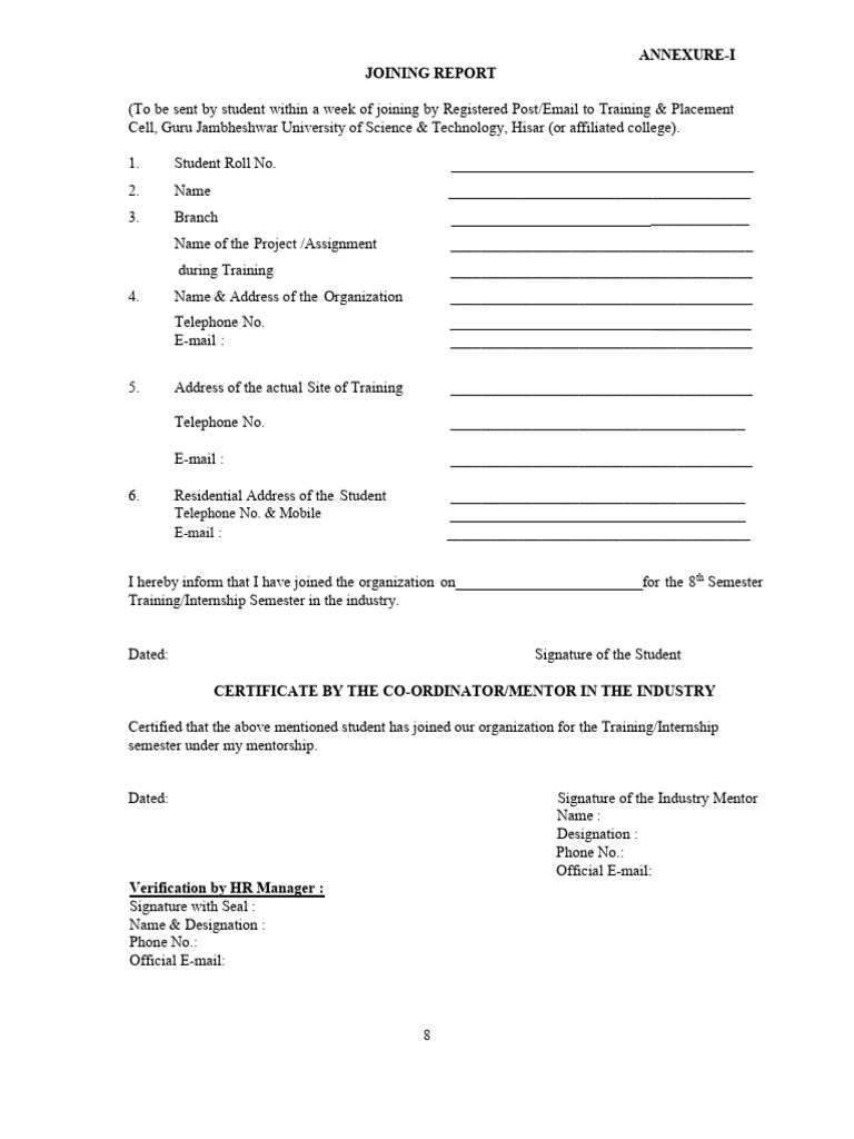 B.Ed Internship Relieving Letter Format | PDF | Telecommunications | Service Industries