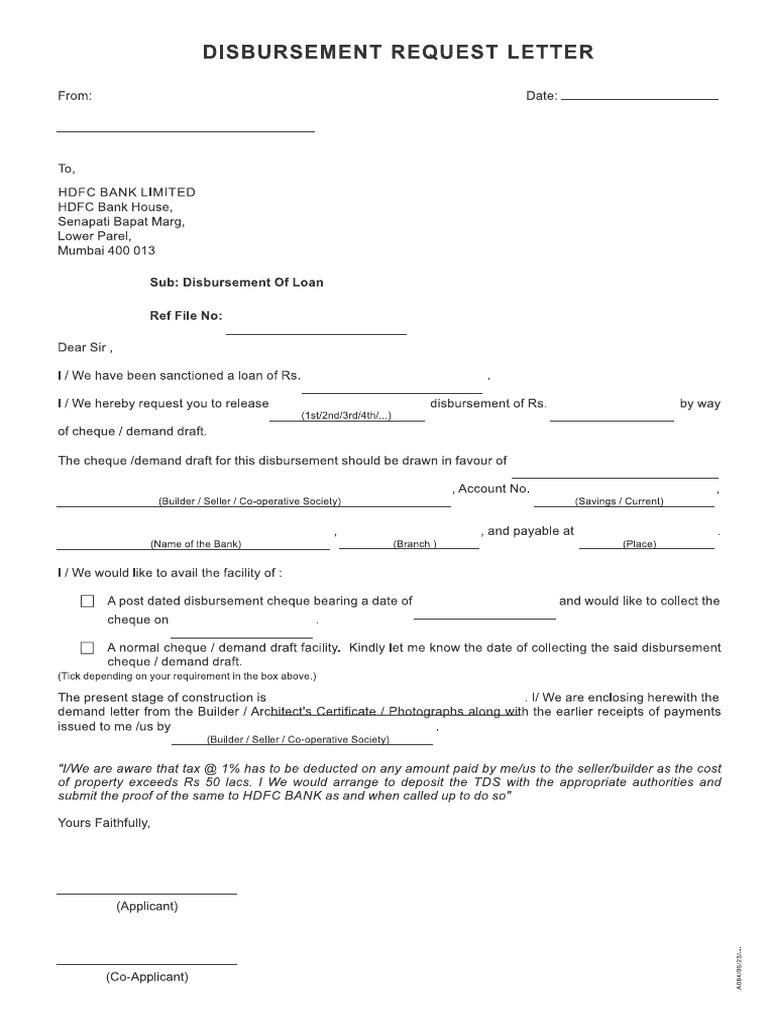 Disbursement Request Form | PDF