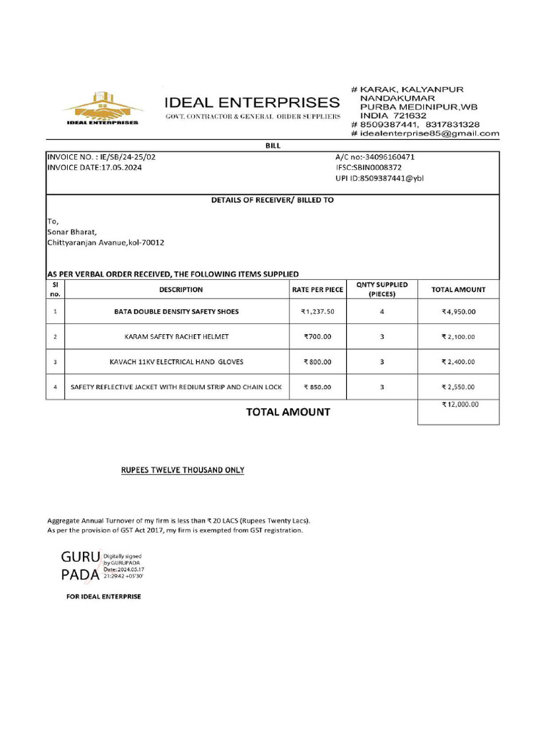 Safety Shoe Bill | PDF
