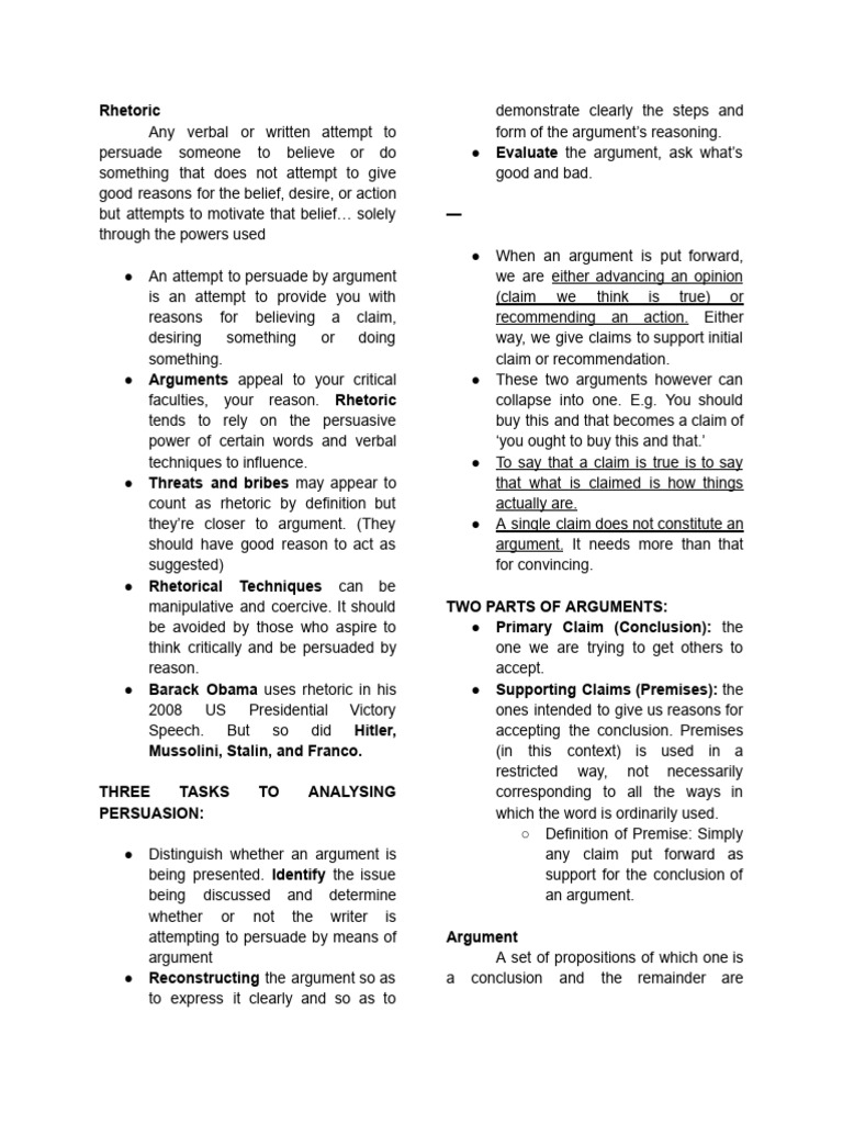 Rhetoric - Oral Communication | PDF | Argument | Reason