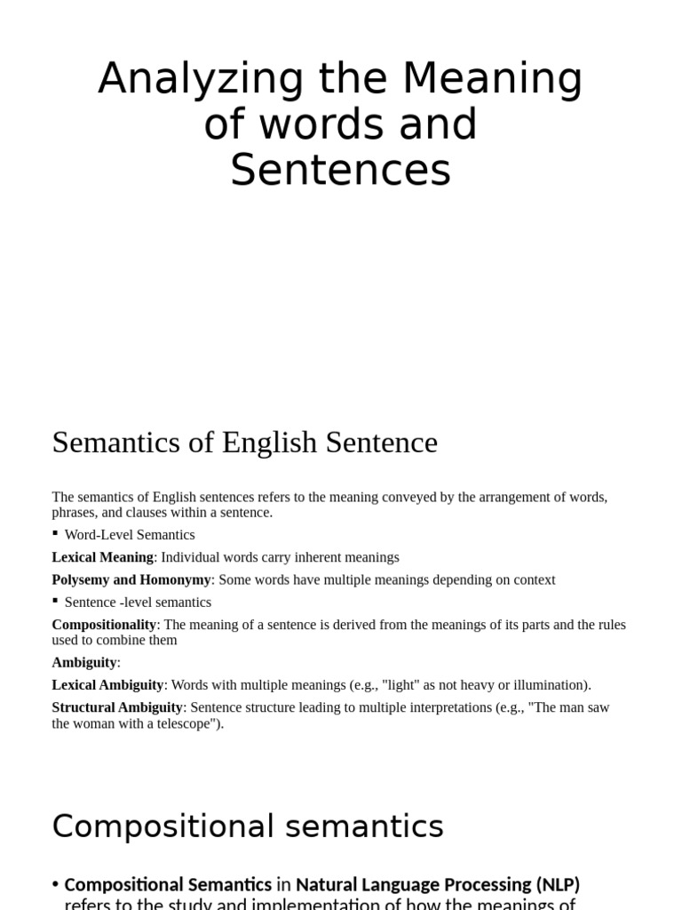 English Sentence Semantics Guide | PDF | Semantics | Word