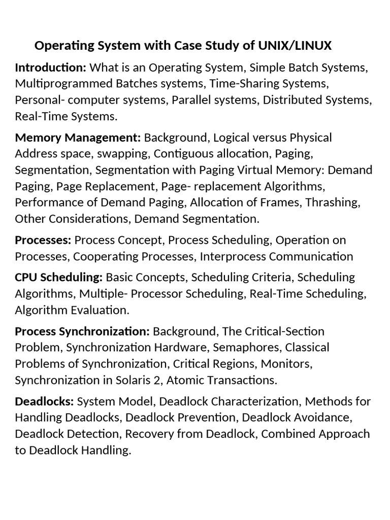 UNIX/Linux OS and Case Study | PDF