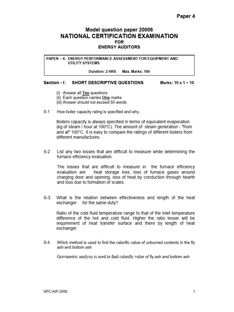 Energy Auditor Paper | PDF