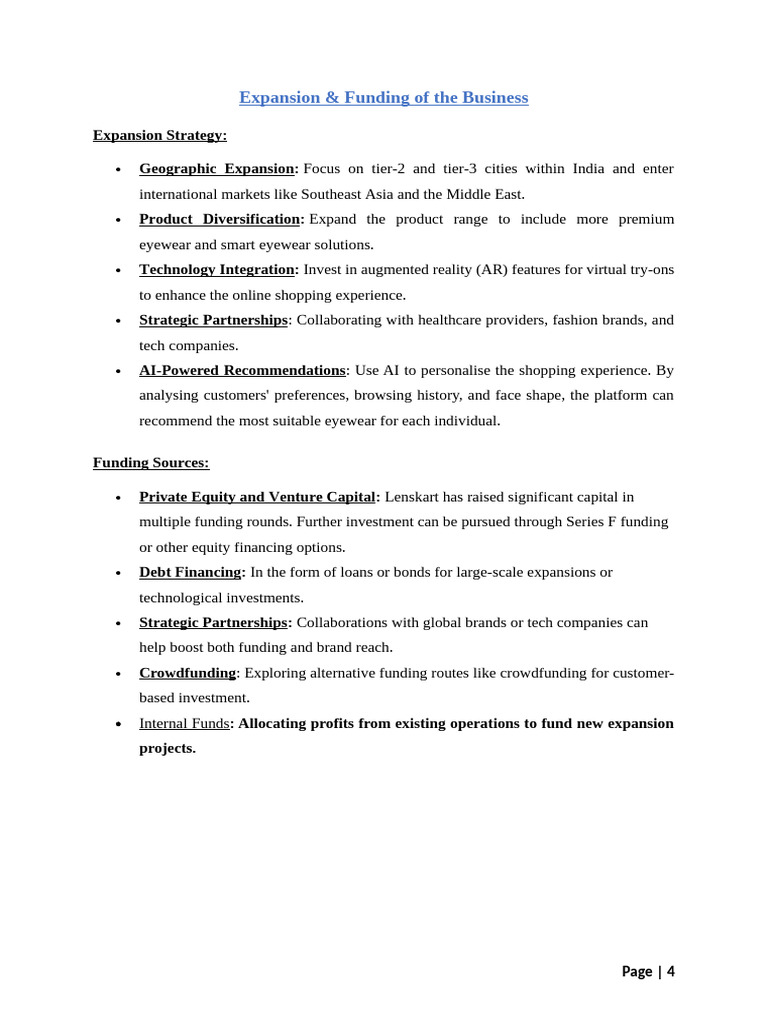 Business Expansion & Funding Plan | PDF