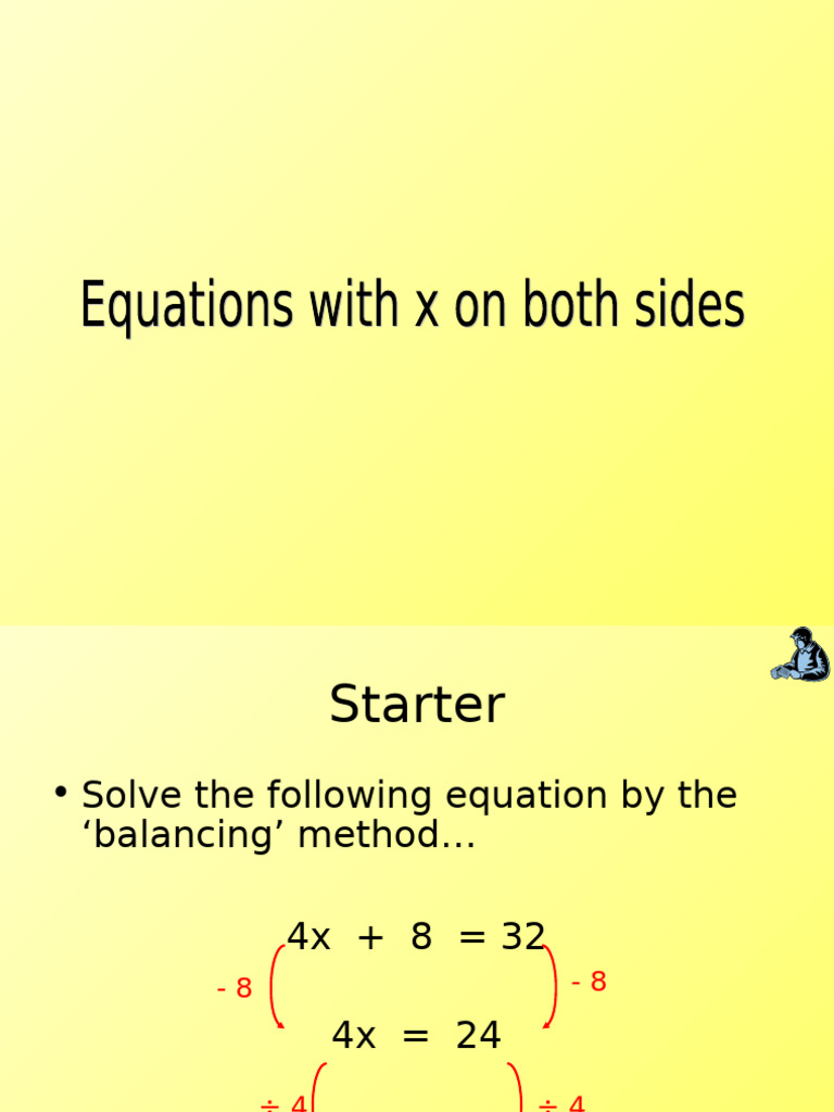 Solving Equations with x on Both Sides | PDF