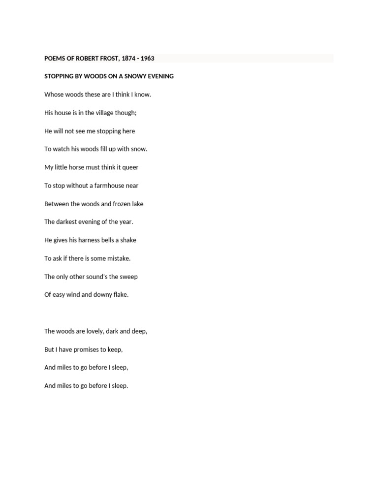 Text of Robert Frost Poems | PDF