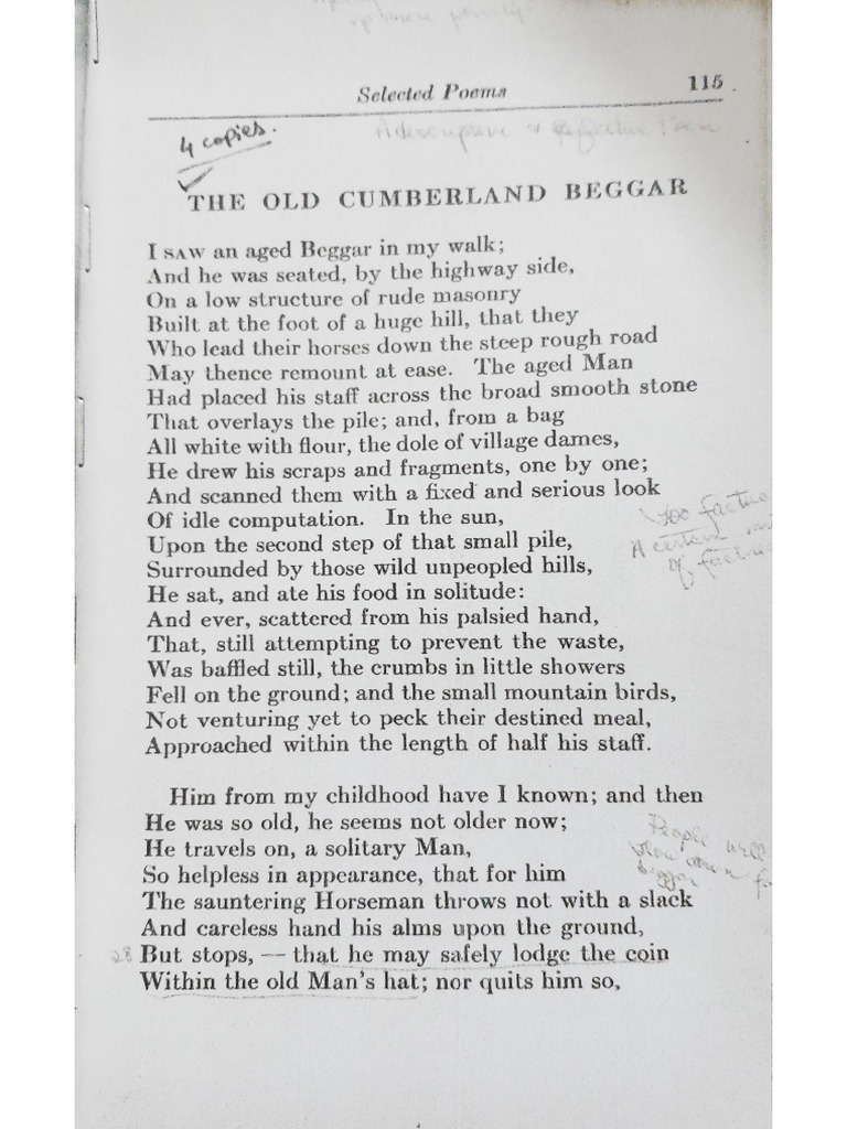 Old Cumberland Beggar | PDF