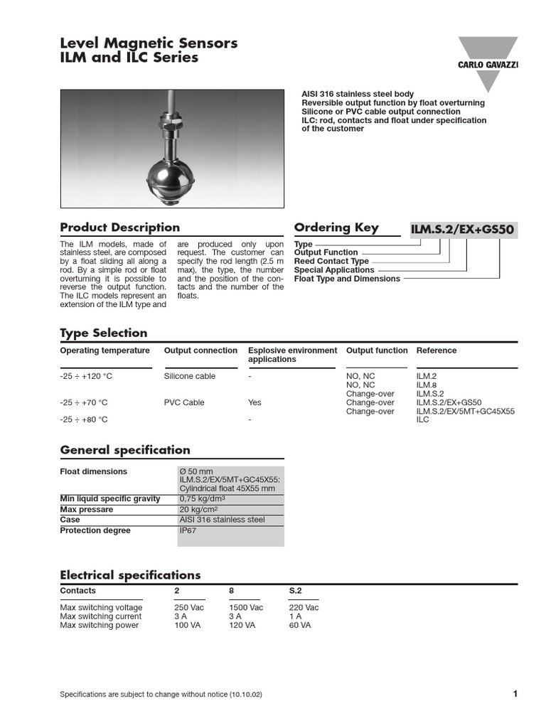 Level Magnetic - ILM e ILC | PDF | Alternating Current | Electric Power