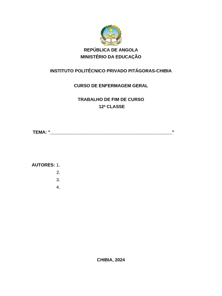 Modelo de TFC | PDF | Enfermagem | Malária