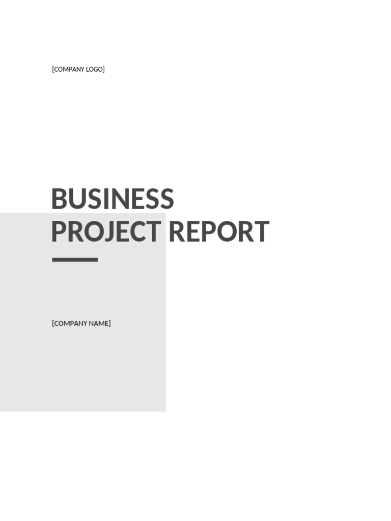 Business Project Report Template | PDF | Gross Margin | Balance Sheet