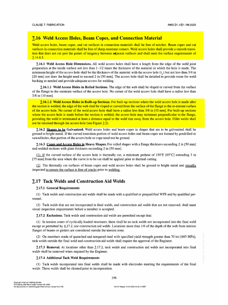 Weld Access Hole | PDF