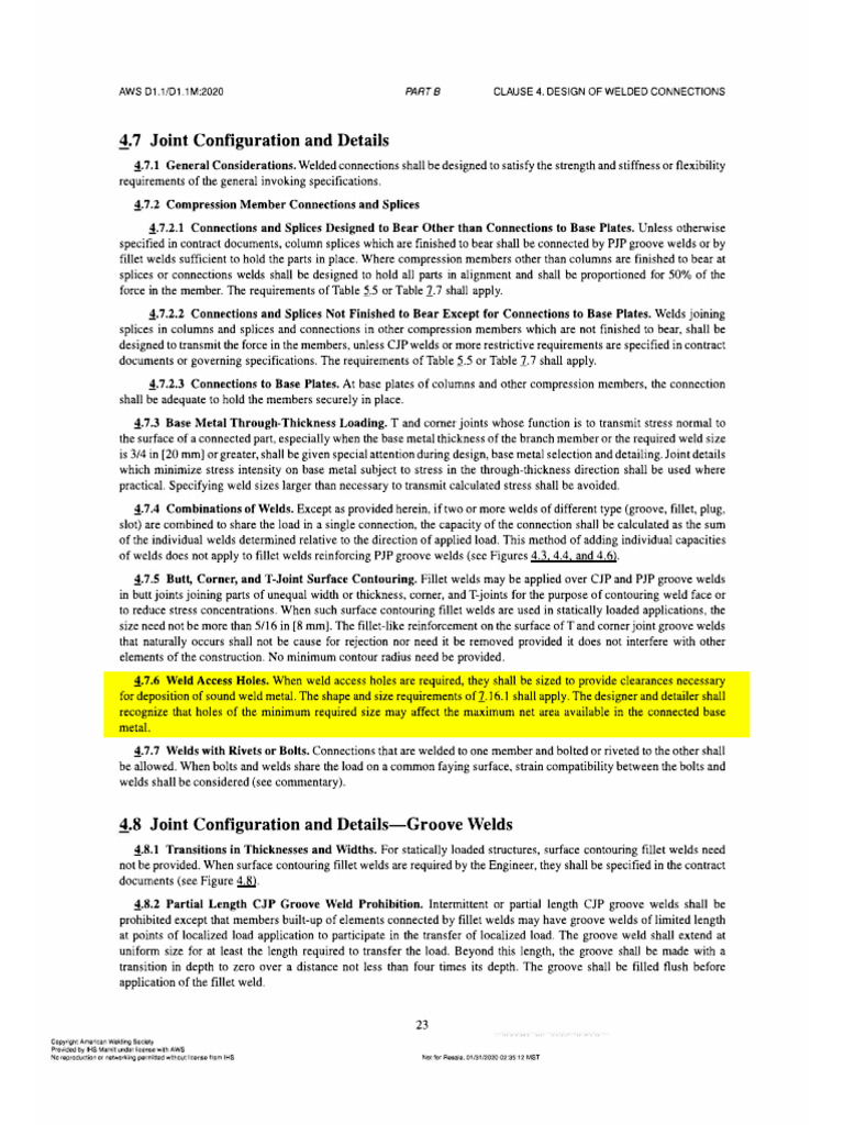 Weld Access Hole 2 | PDF
