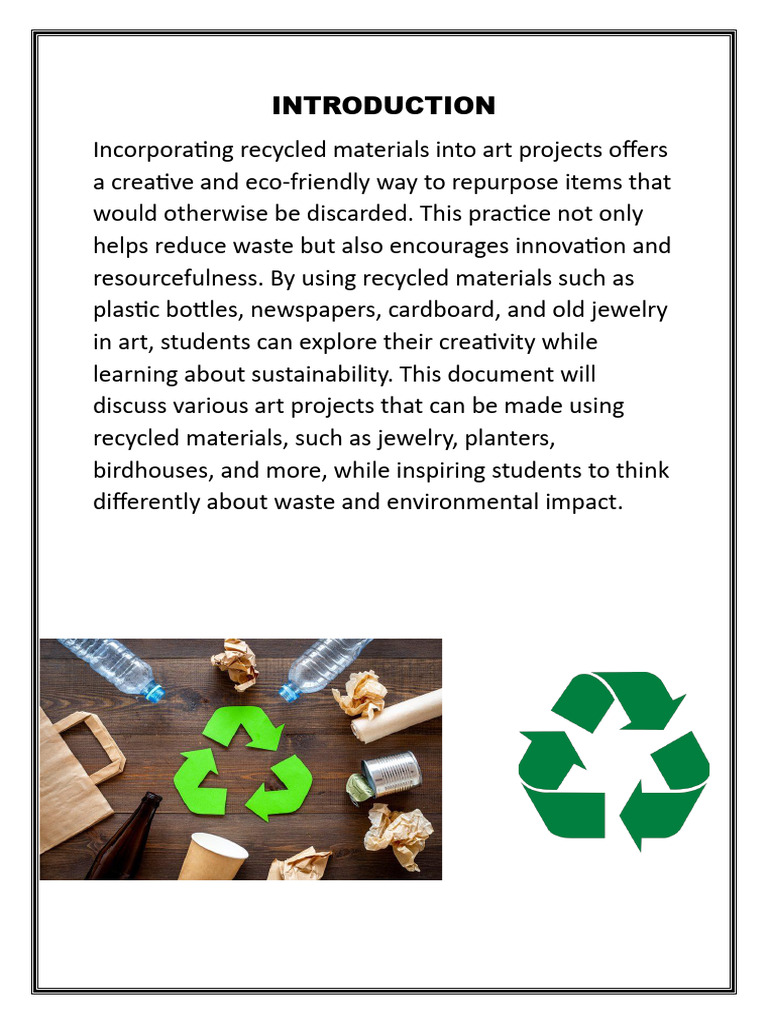 Creative Art Projects with Recycled Materials | PDF | Recycling | Waste