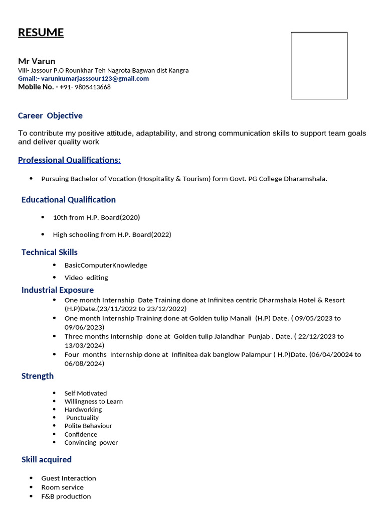 Varun Resume | PDF