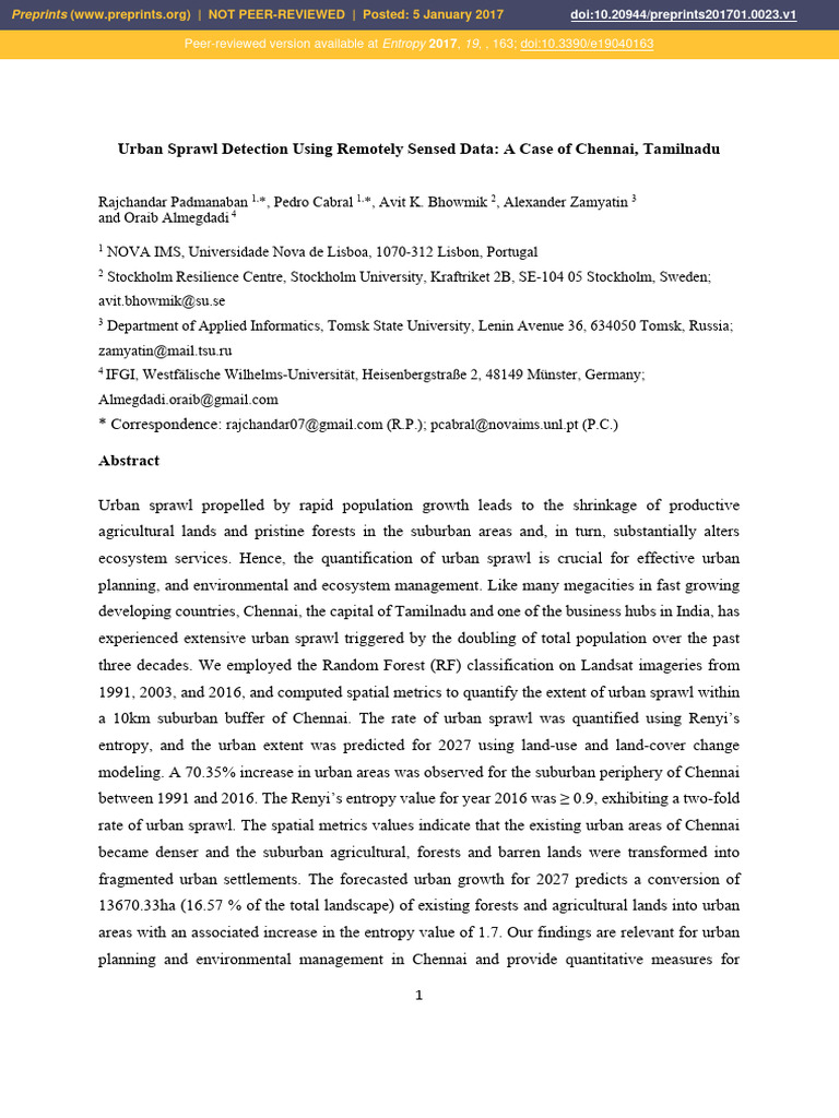 Urban Sprawl Detection Using Remotely Se | PDF | Image Segmentation ...