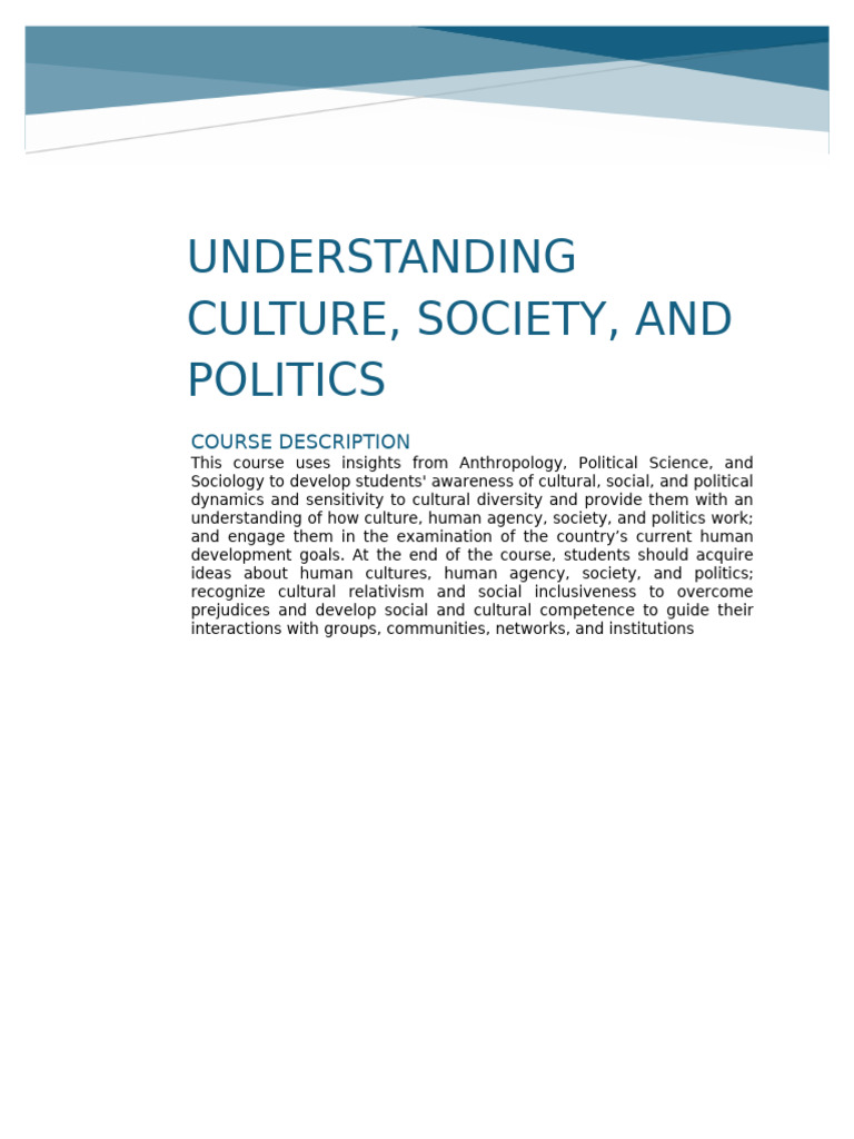 UCSP-notes-1 | PDF | Socialization | Society