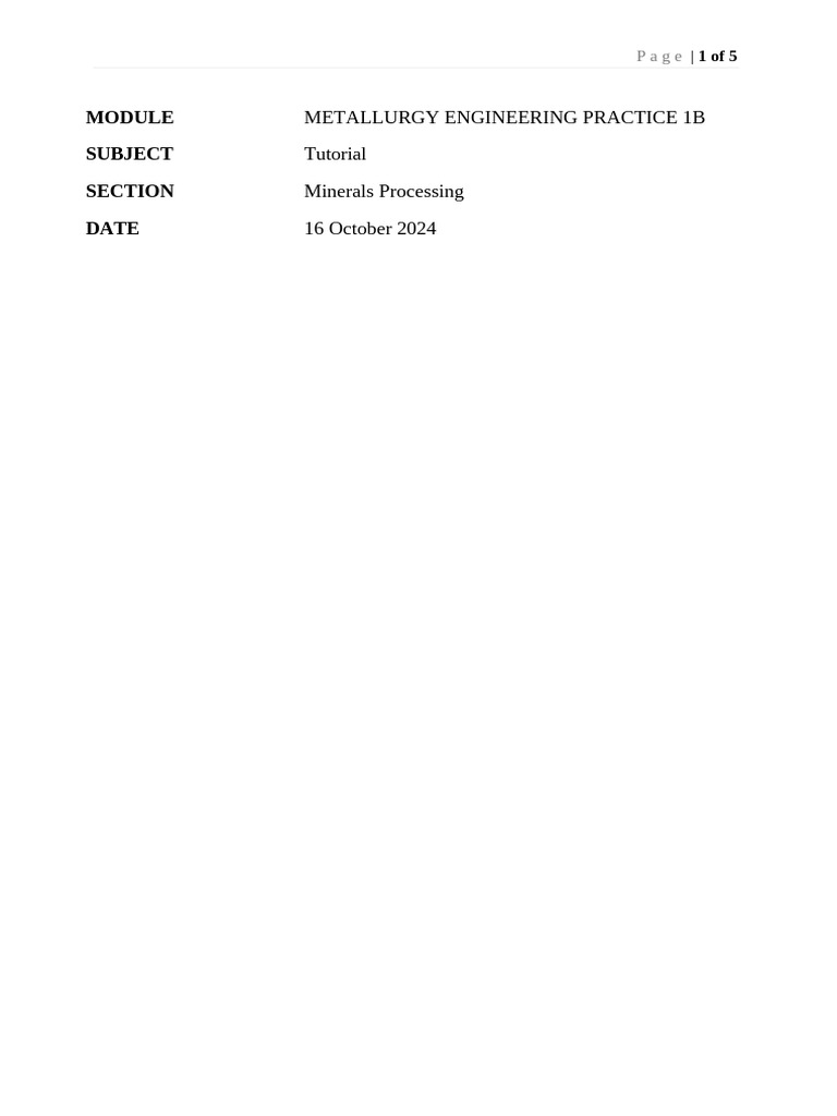 Tutorial - Revision 2024 First Years Engineering Practice | PDF | Chemistry | Metals