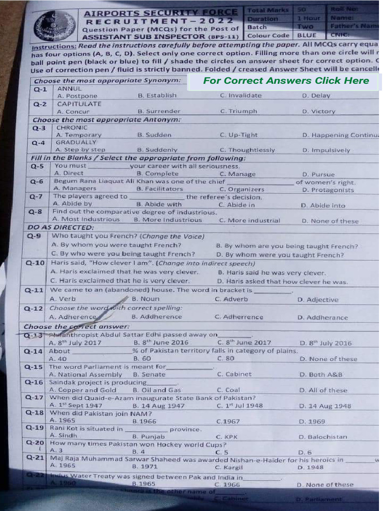 ASF ASI Paper-1 | PDF