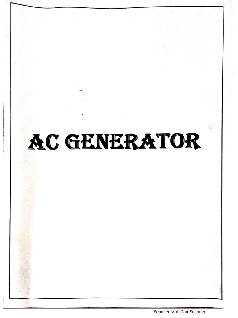 AC Generator | PDF