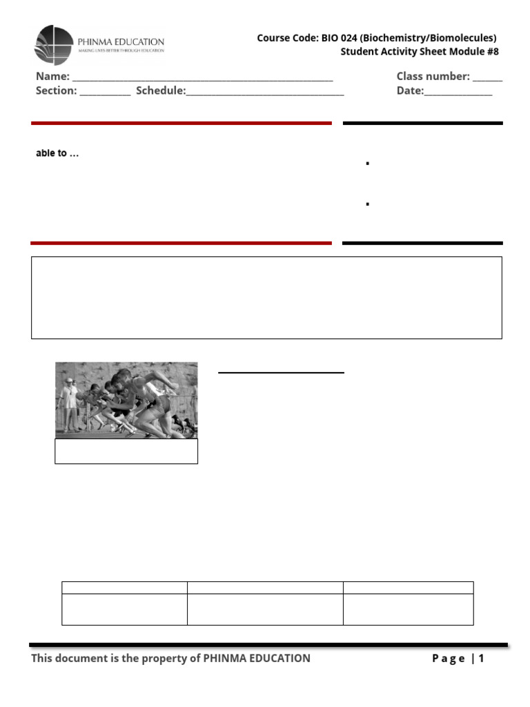 SAS For Biochemistry BIO 024 Module 8 | PDF | Glycolysis | Adenosine ...