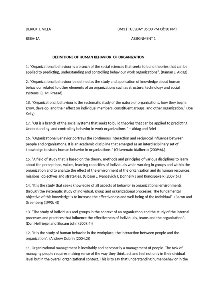 Derick T. Villa-Wps Office | PDF | Organizational Behavior | Industrial And Organizational ...