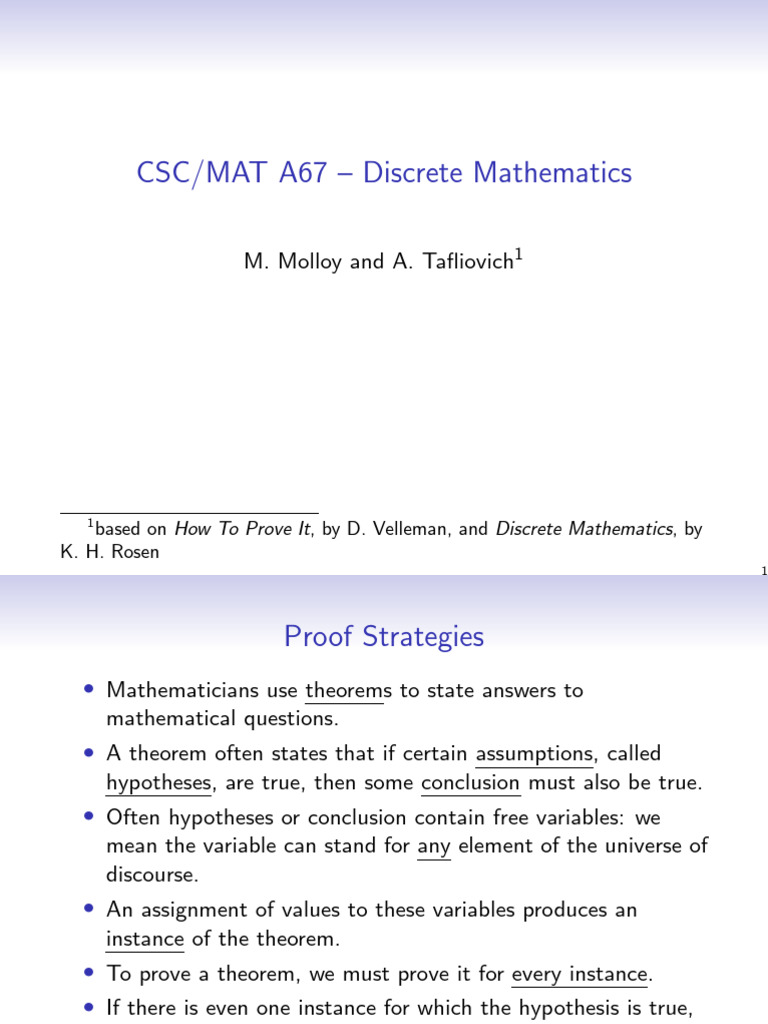 Discrete Math Proof Strategies Guide | PDF | Theorem | Mathematical Proof