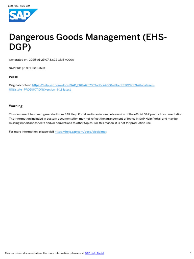 Dangerous Goods Management (EHS-DGP) | PDF | Dangerous Goods ...