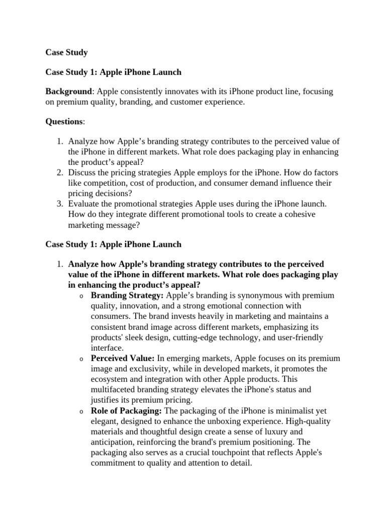 Marketing Management Case Study | PDF | Marketing | Pricing