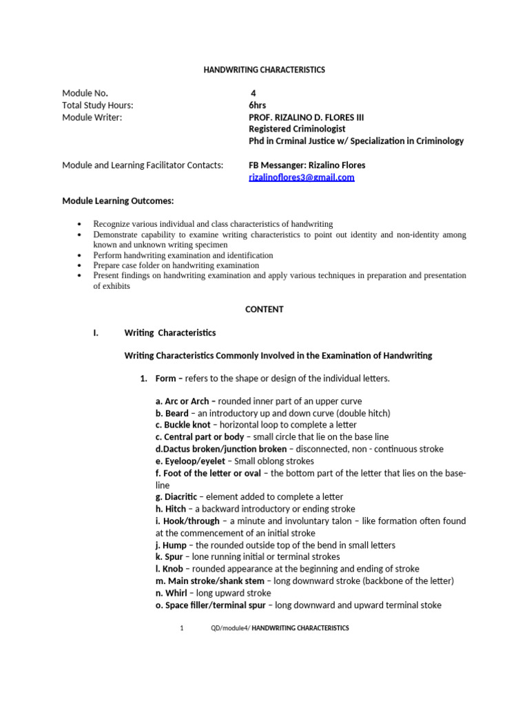Module 4 Questioned Documents | PDF