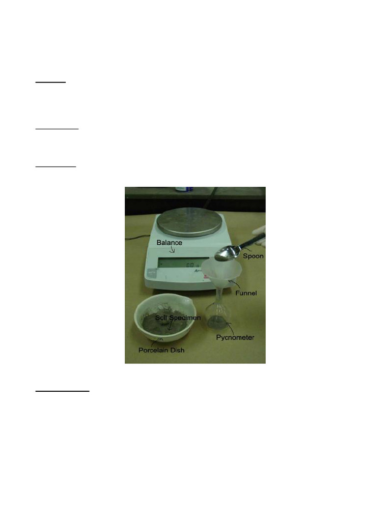 Specific Gravity Test of Soil Using Pycnometer | PDF | Quantity ...