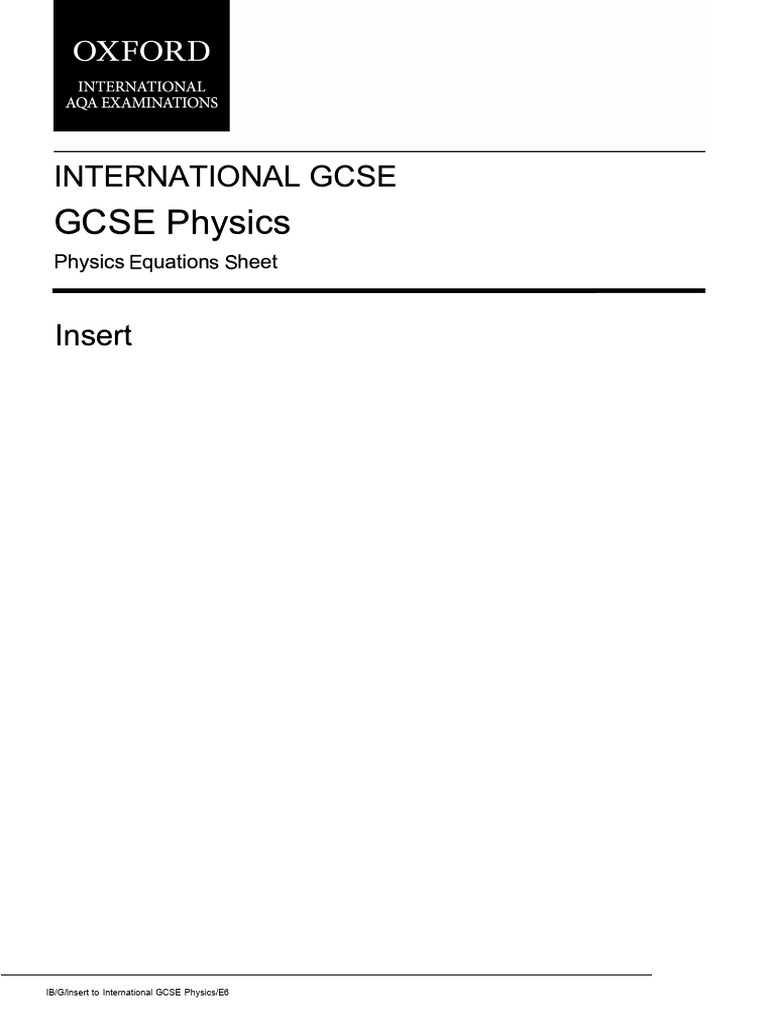 Gcse Physics Equation Sheet Nov2019 | PDF | Optics | Electromagnetic ...