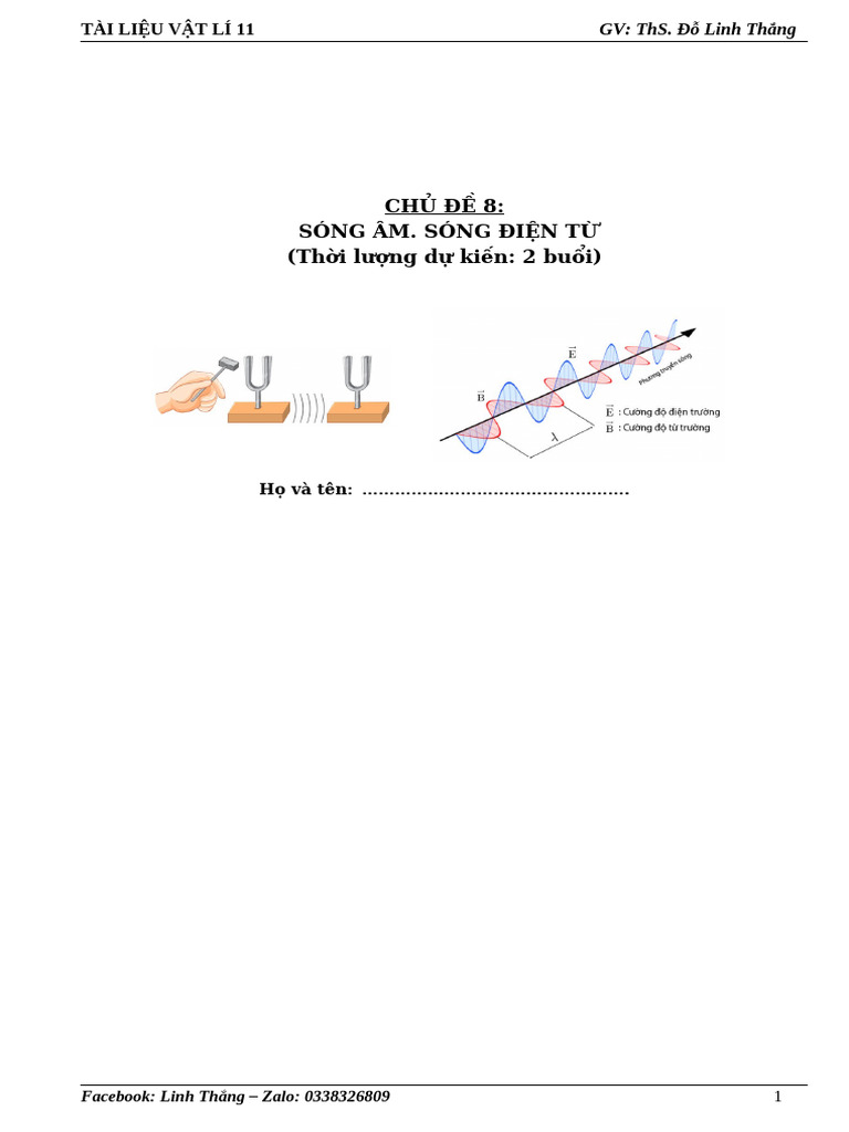 Chủ Đề 8. Sóng Âm. Sóng Điện Từ | PDF