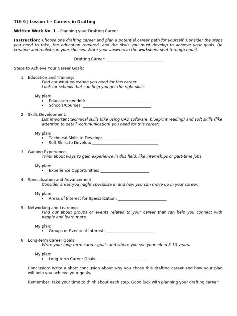 Drafting Career Planning Guide | PDF