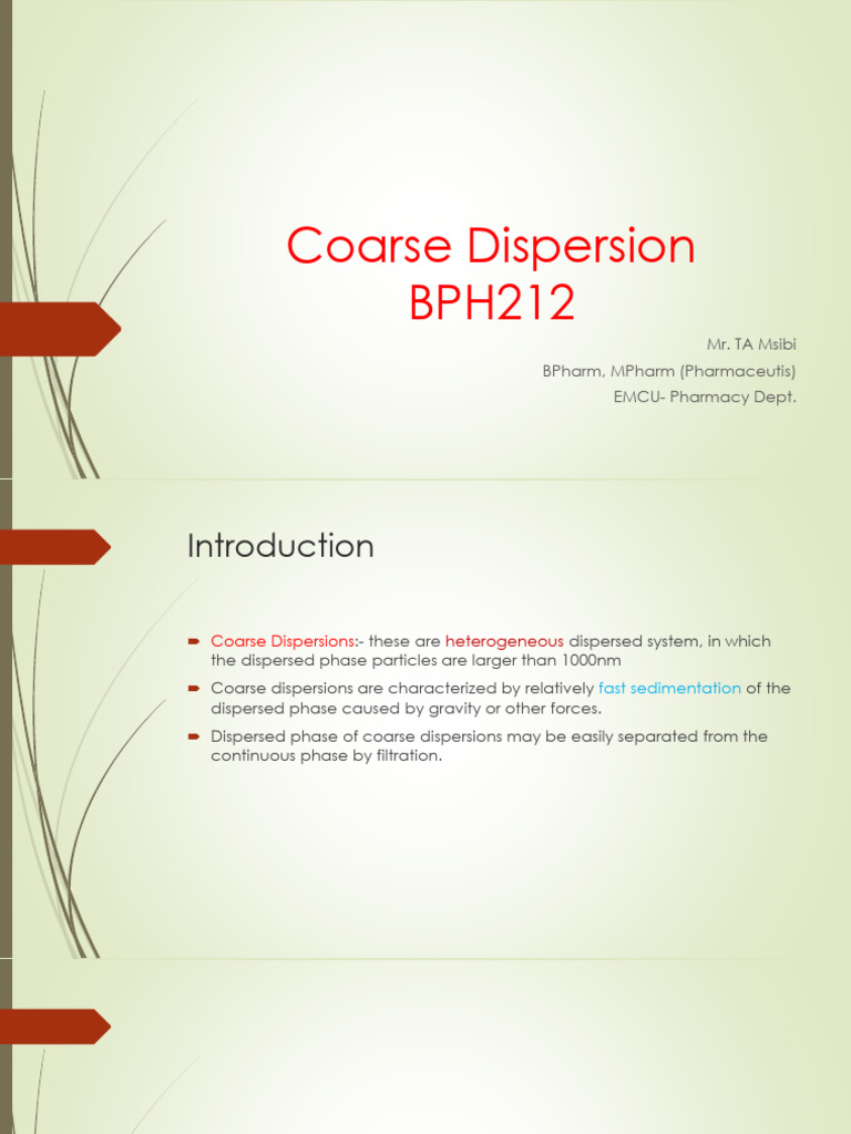 Coarse Dispersion | PDF