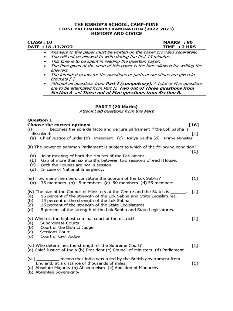 13122022060120history & Civics | PDF | Government