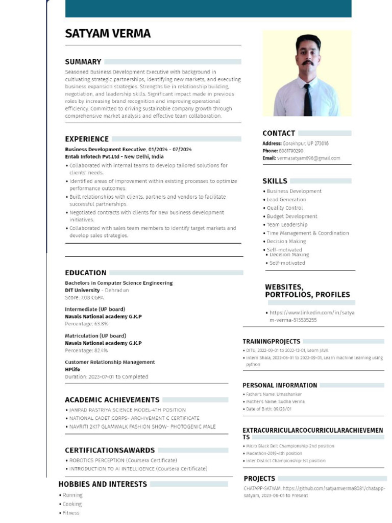 Satyam Resume | PDF
