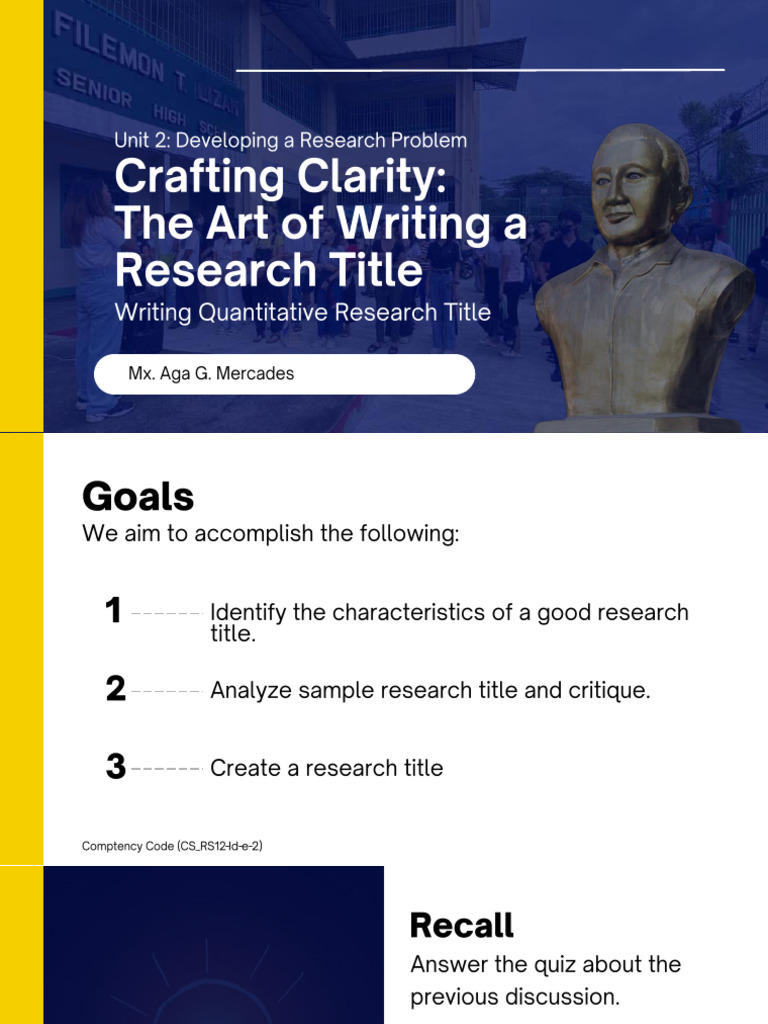 PR2 Lesson 2.2 Writing Research Title | PDF