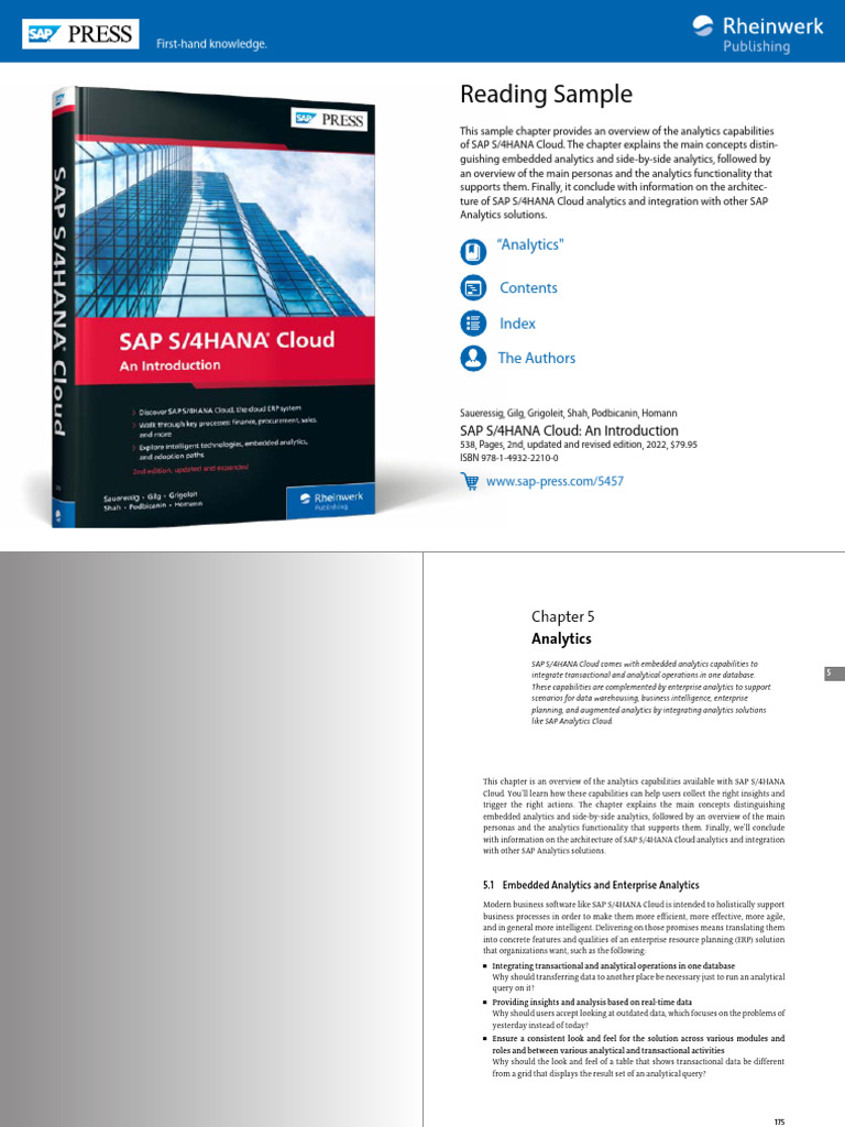 Reading Sample Sap A4hana Cloud An Introduction | PDF | Analytics | Cloud Computing
