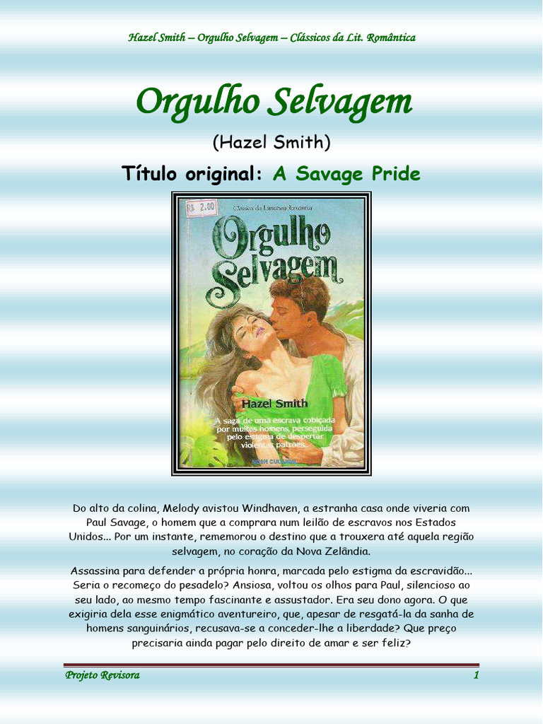 Hazel Smith - Orgulho Selvagem | PDF | Amor | Escravidão