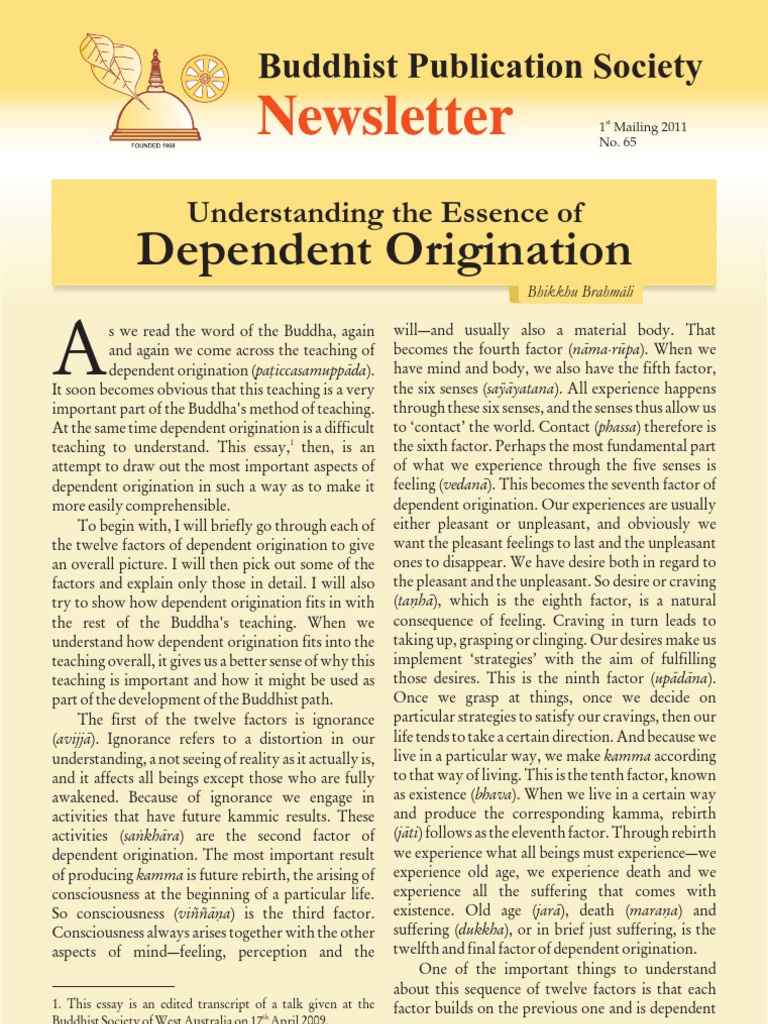 Buddhist Publication Society Newsletter 65 | PDF | Enlightenment In ...