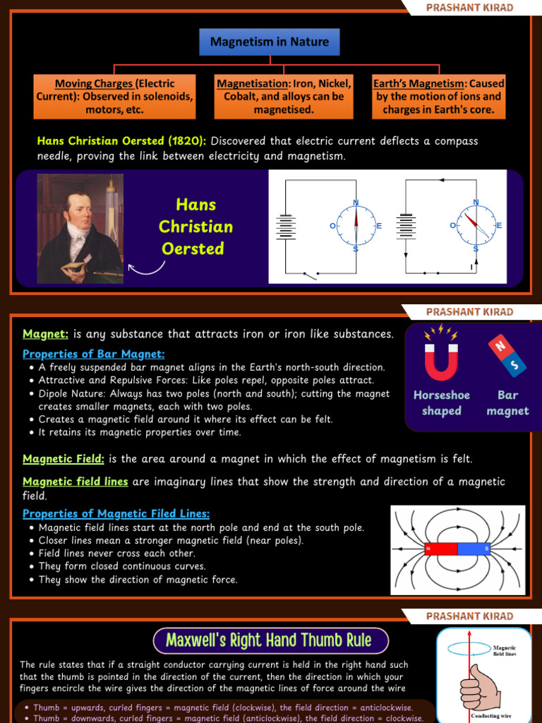 Rapid Revision - Magnetic Effects of Electric Current | PDF | Magnetism ...