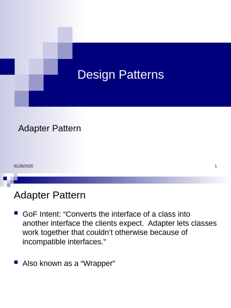 adapter pattern -OODP | PDF