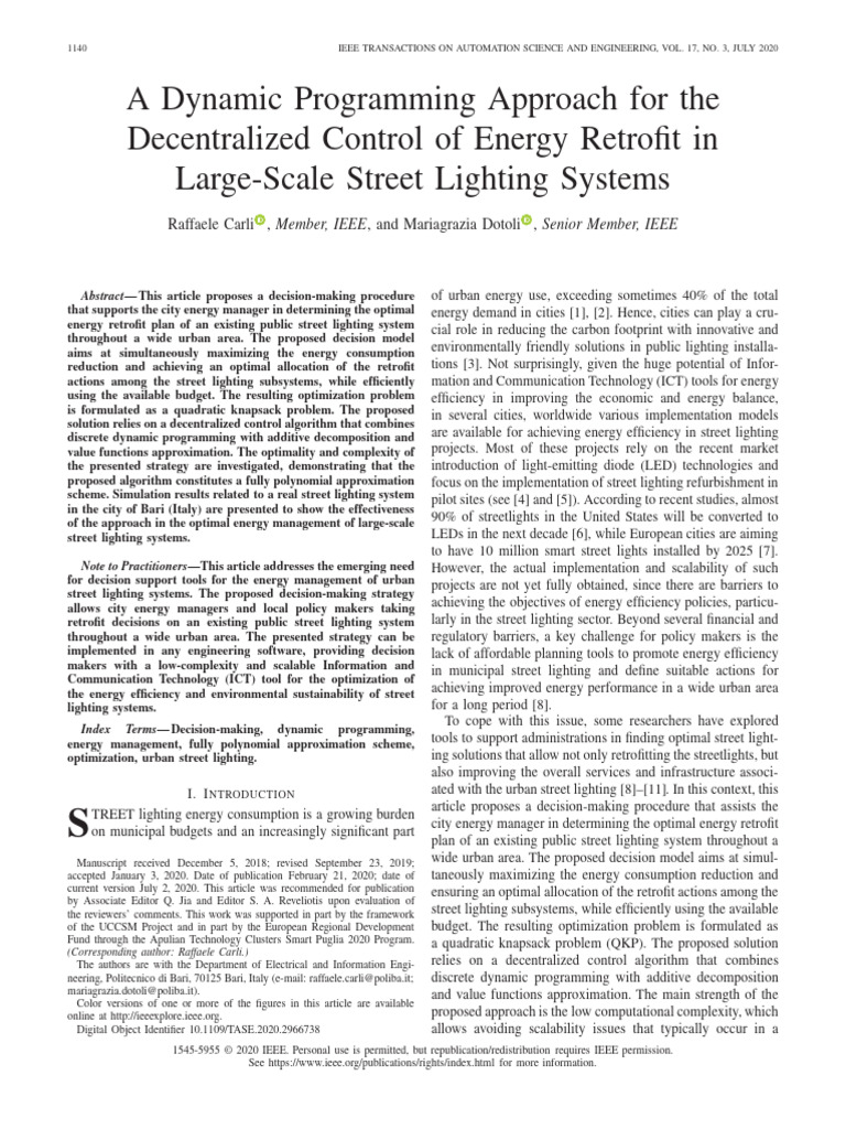 A Dynamic Programming Approach for the Decentralized Control of Energy Retrofit in Large-Scale ...