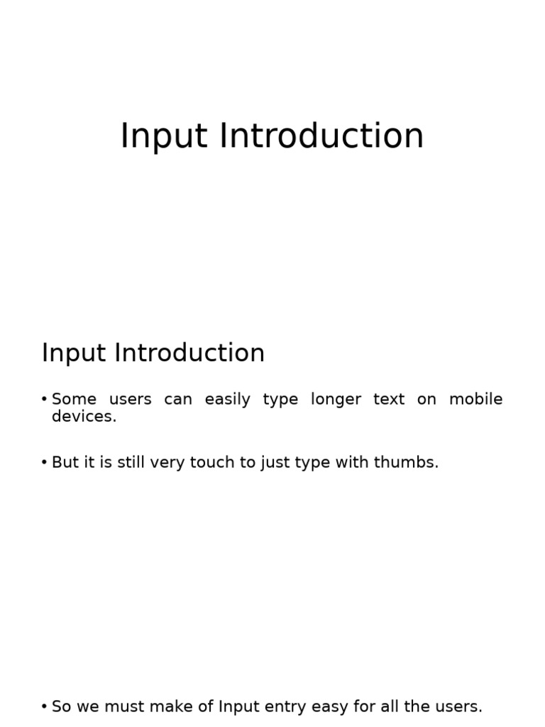 Optimizing Mobile Input Types in HTML5 | PDF