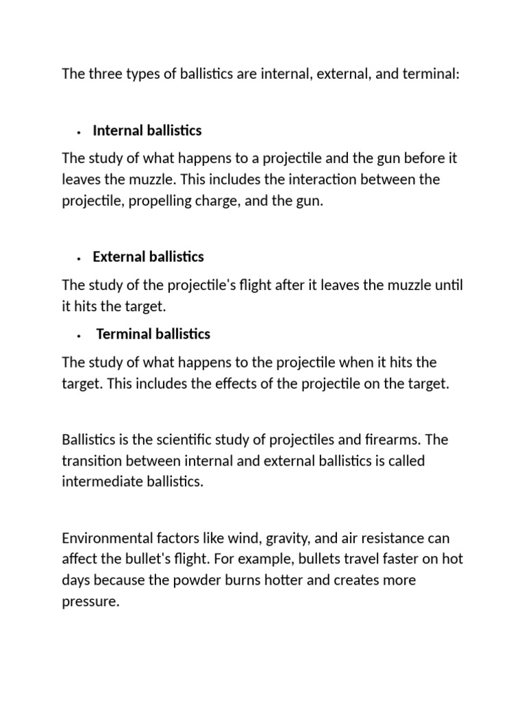 Ballistics Basics for Firearm Enthusiasts | PDF | Gun Barrel | Bullet
