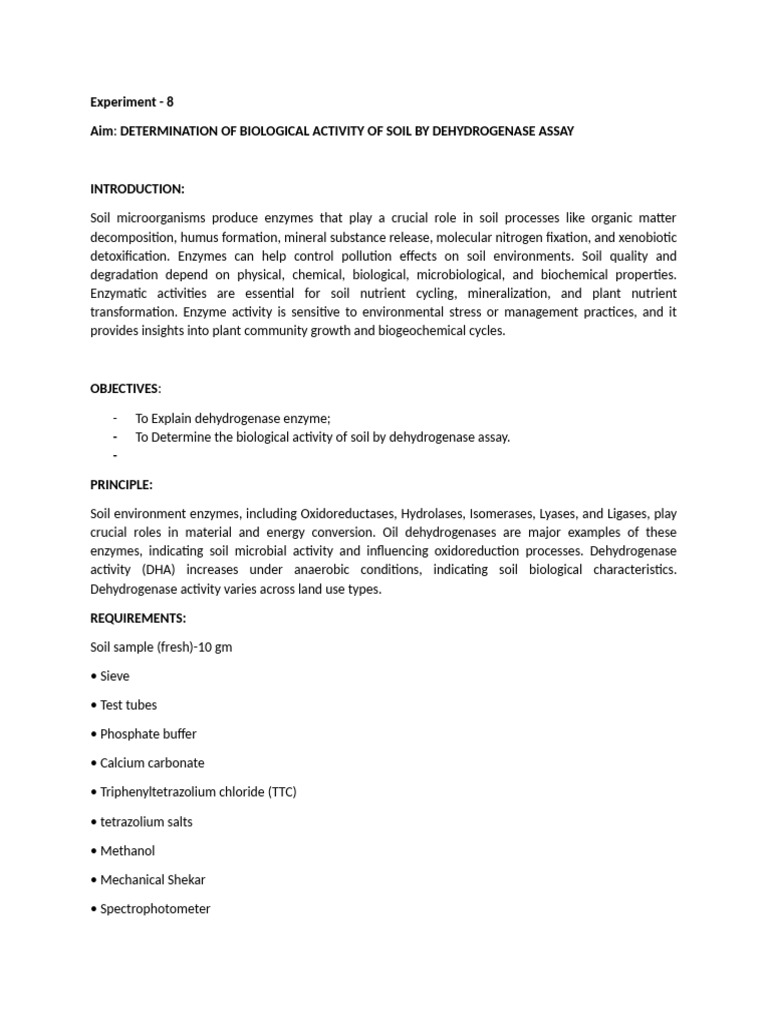 Experiment 8 | PDF | Soil | Organic Matter