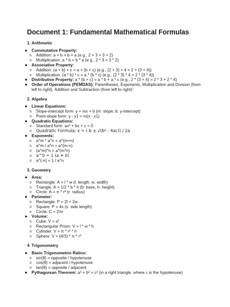 FORMUKLA MATHEMATIC | PDF | Matrix (Mathematics) | Mathematics