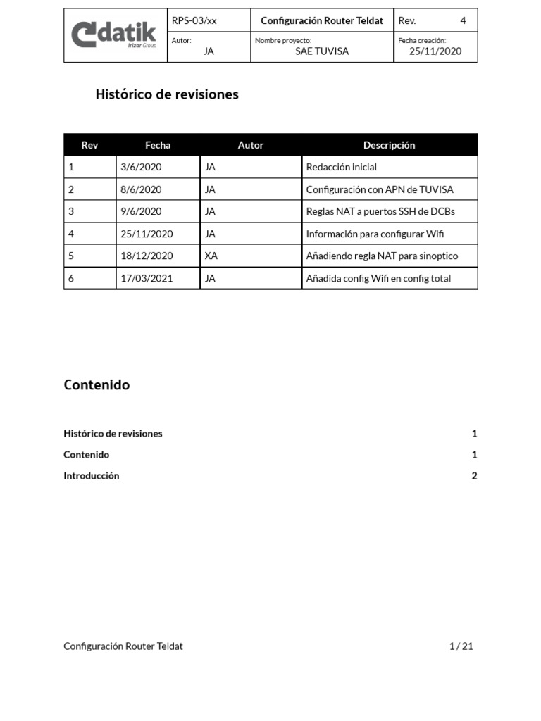 Configuración Router Teldat | PDF | Enrutador (Computación) | Dirección IP